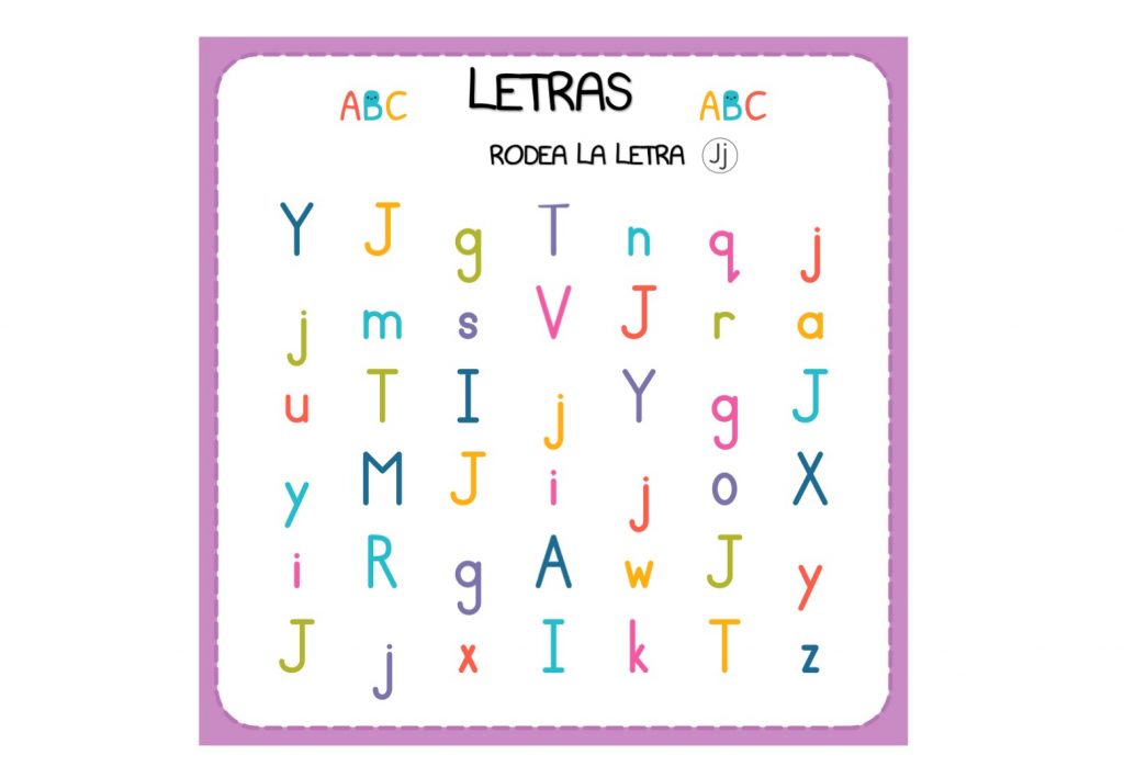 Trabajamos la atención reconocimiento de letras -Orientacion Andujar