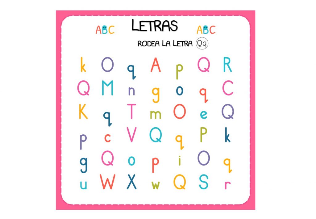 Trabajamos la atención reconocimiento de letras -Orientacion Andujar