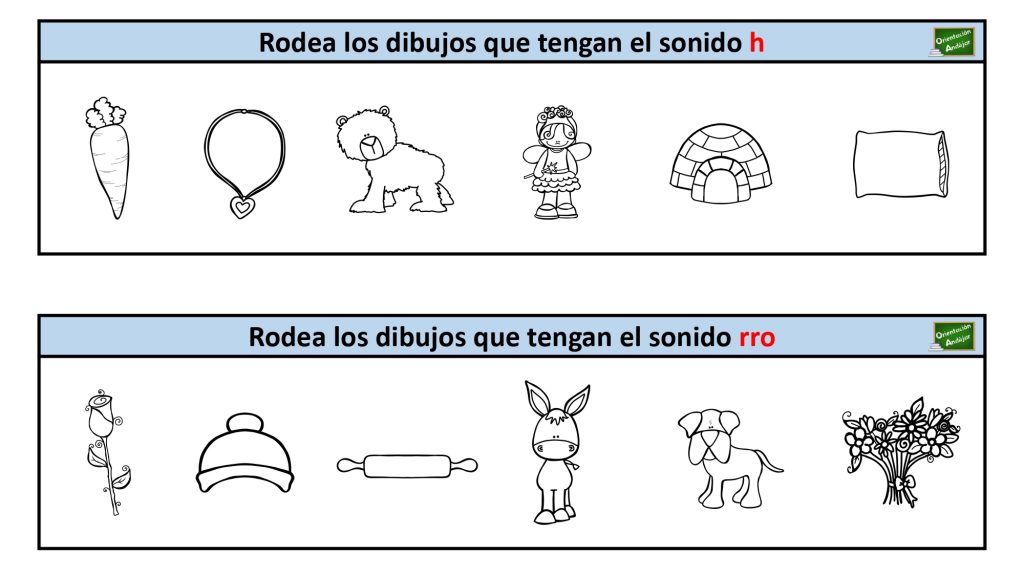 Conciencia Fonológica: Rodea los dibujos que tengan el sonido ...