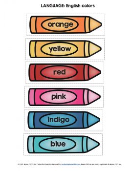 Tarjetas bilingües para trabajar los colores -Orientacion Andujar