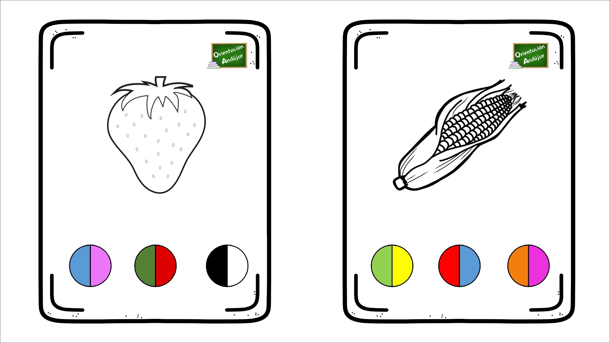 Tarjetas de percepción visual: Elige el color correcto y colorea ...