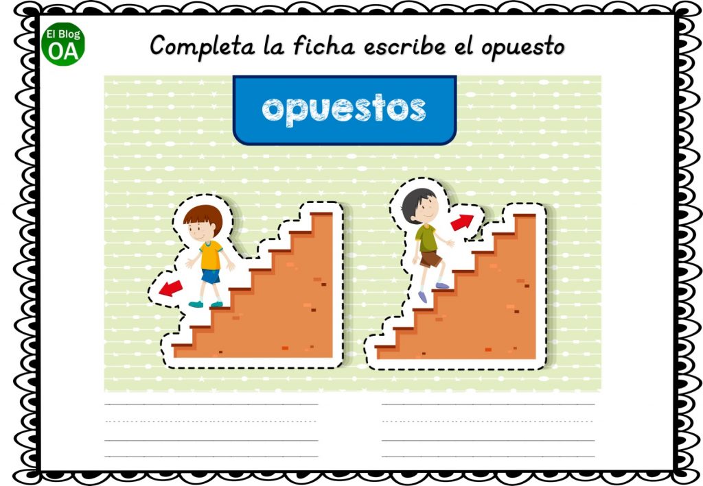 Fichas visuales para trabajar los conceptos opuestos en Infantil ...
