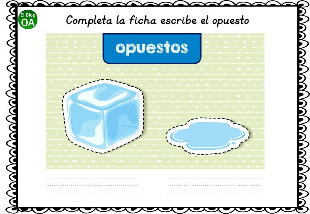 Fichas visuales para trabajar los conceptos opuestos en Infantil ...