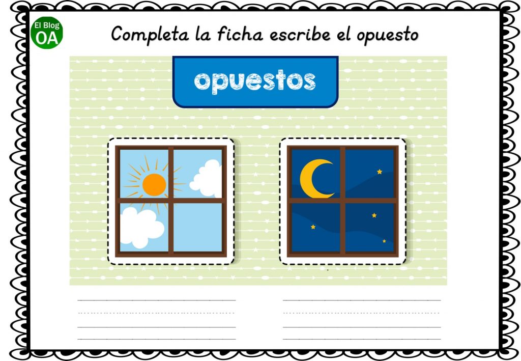 Fichas visuales para trabajar los conceptos opuestos en Infantil ...