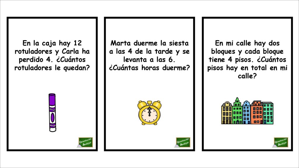 Colección de tarjetas con problemas matemáticos. -Orientacion Andujar