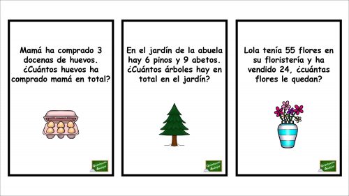 Colección de tarjetas con problemas matemáticos. -Orientacion Andujar