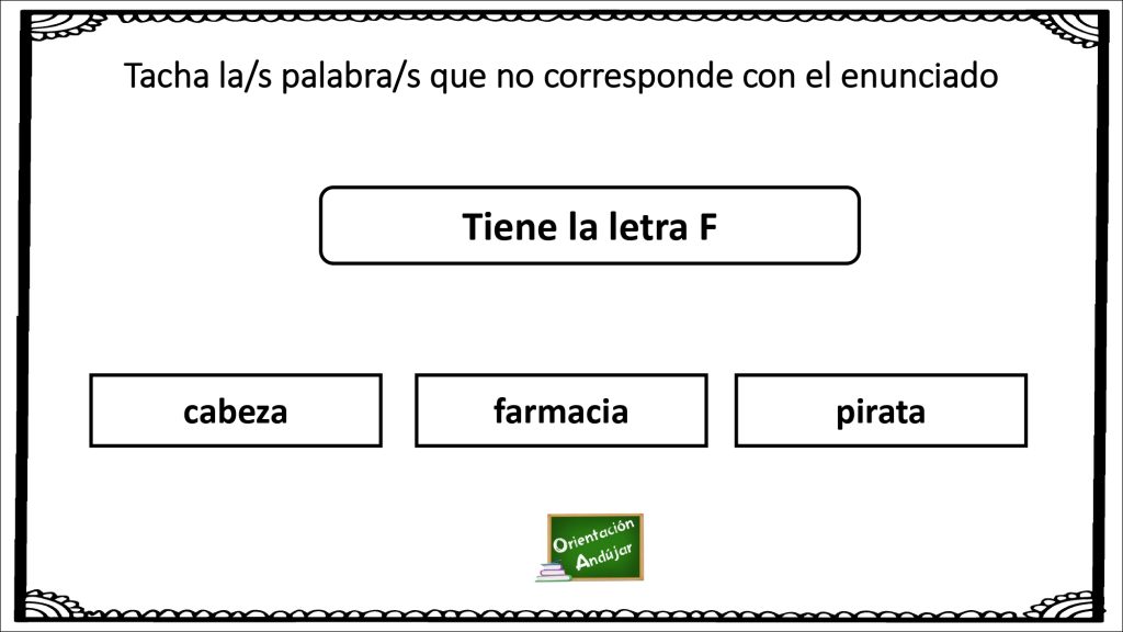 Actividad de Atención: Reconocimiento de letras. -Orientacion Andujar