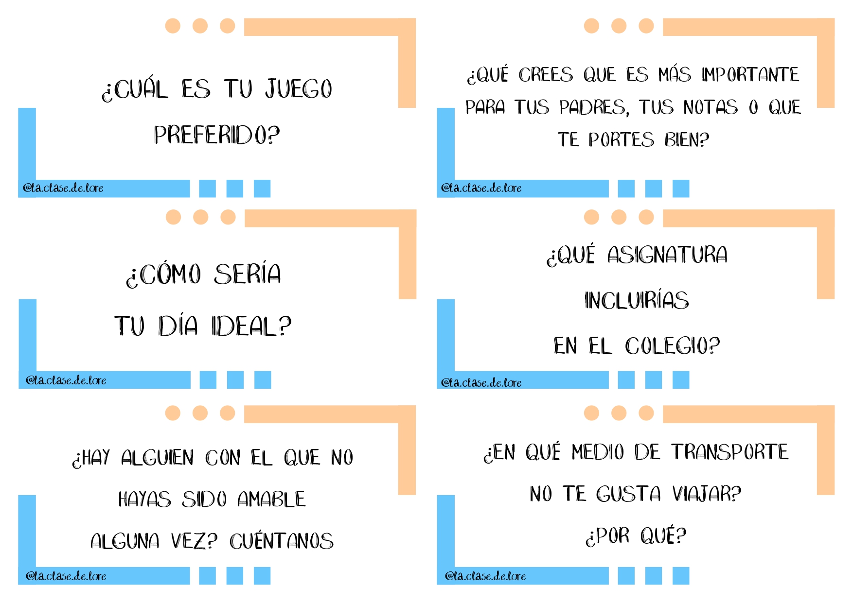 tarjetas PRIMER DÍA DE CLASE CONOCE A TUS ALUMNOS expresión oral_page ...