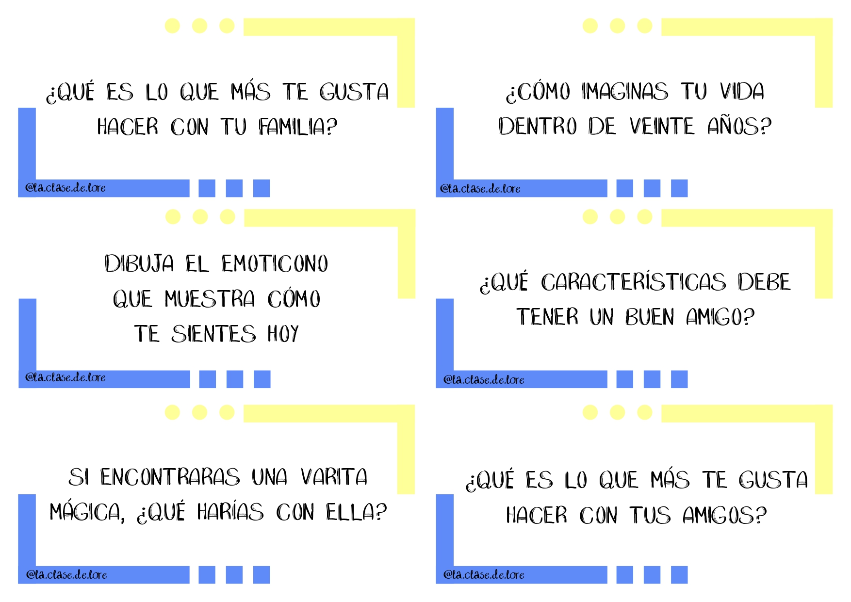 tarjetas PRIMER DÍA DE CLASE CONOCE A TUS ALUMNOS expresión oral_page ...