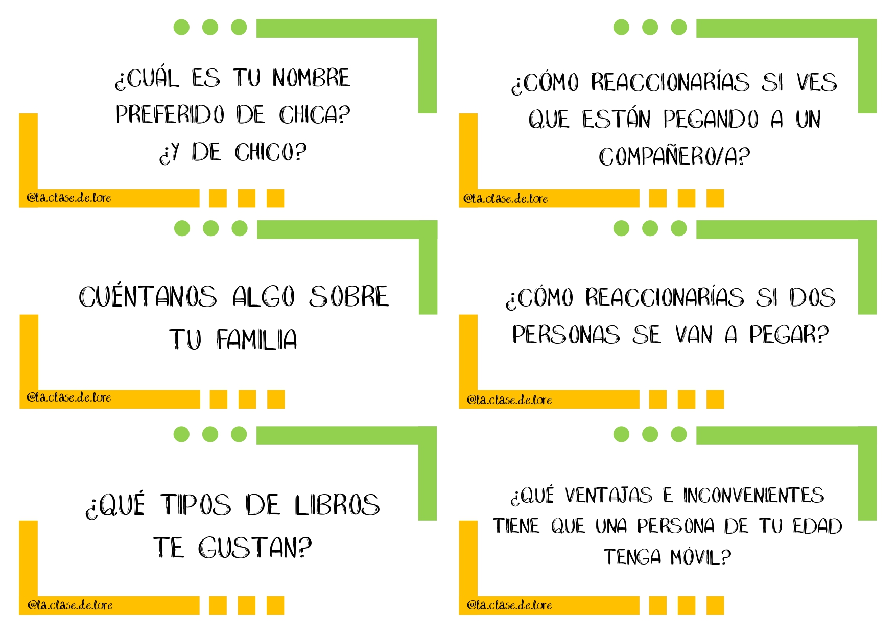 tarjetas PRIMER DÍA DE CLASE CONOCE A TUS ALUMNOS expresión oral_page ...