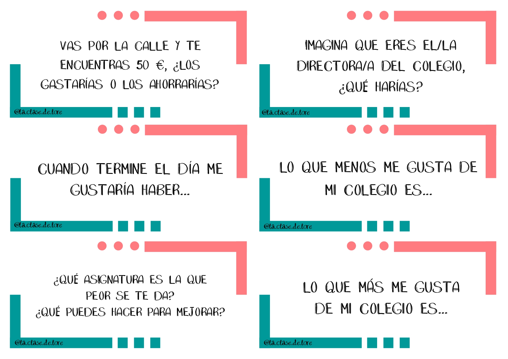 tarjetas PRIMER DÍA DE CLASE CONOCE A TUS ALUMNOS expresión oral_page ...