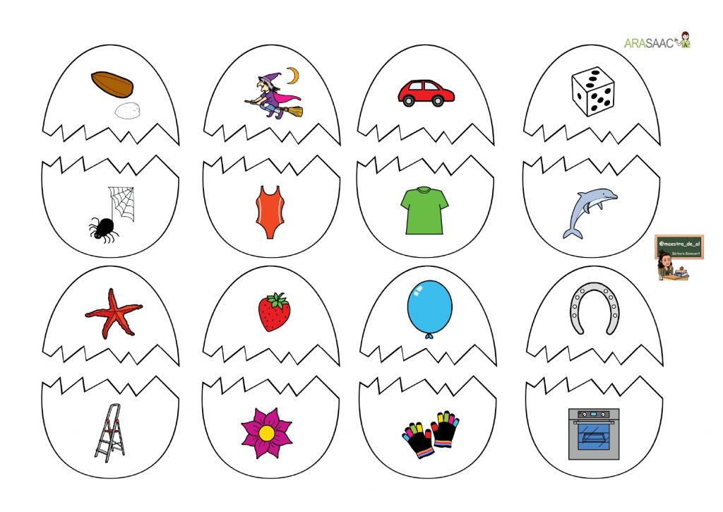 EL juego de los Huevos fonológicos - Unimos las dos mitades ...