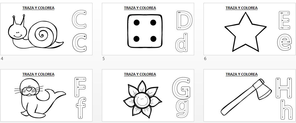 FICHAS ABECEDARIO PARA COLOREAR -Orientacion Andujar