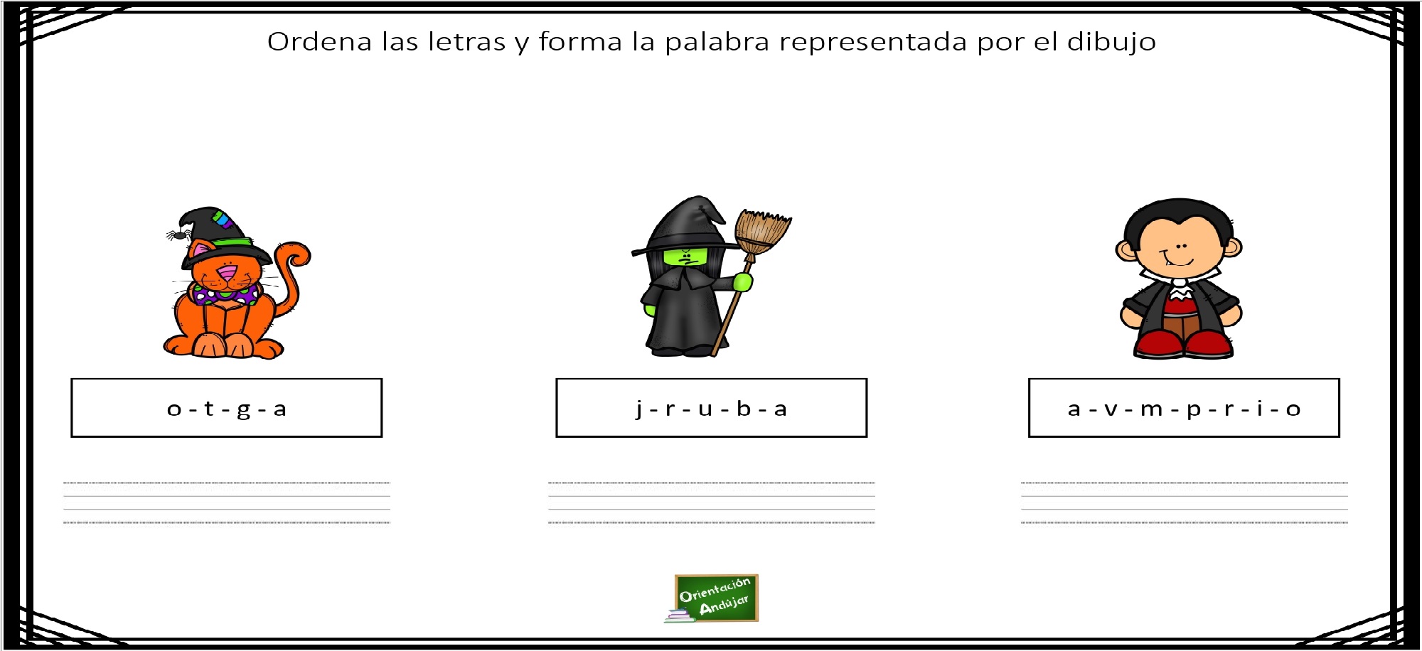 Conciencia fonológica ordenamos letras especial halloween -Orientacion ...