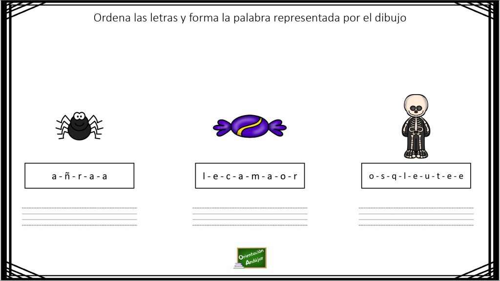 Conciencia fonológica ordenamos letras especial halloween -Orientacion ...