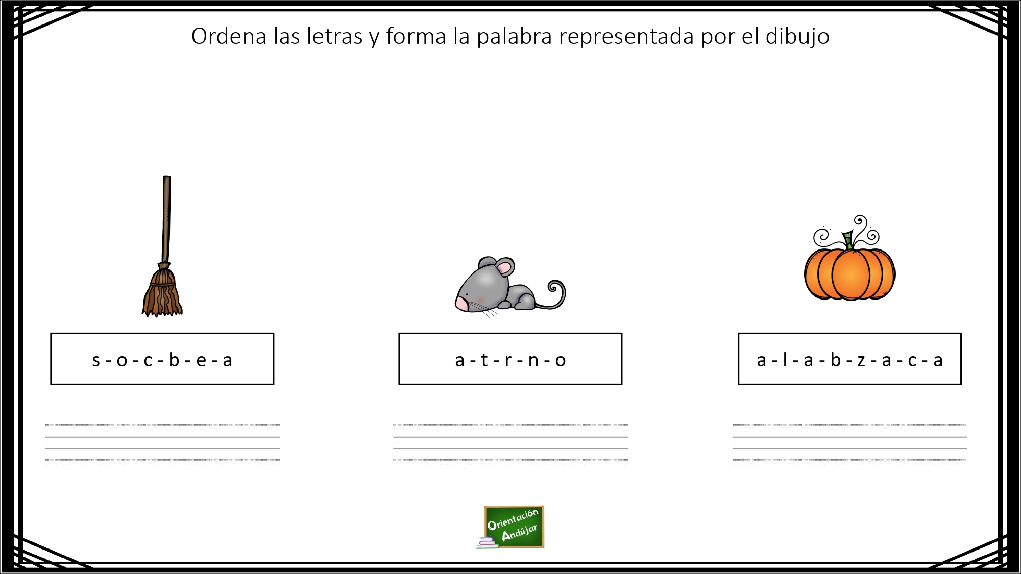 Conciencia fonológica ordenamos letras especial halloween -Orientacion ...