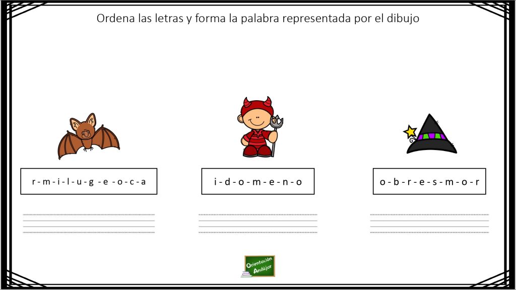Conciencia fonológica ordenamos letras especial halloween -Orientacion ...