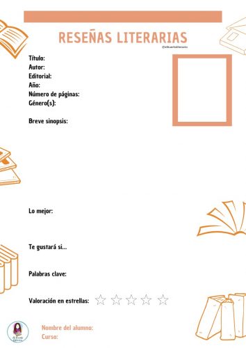 Ficha para hacer reseñas literarias -Orientacion Andujar