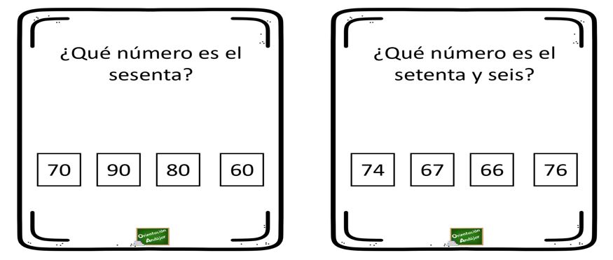 Tarjetas para trabajar el reconocimiento de números -Orientacion Andujar