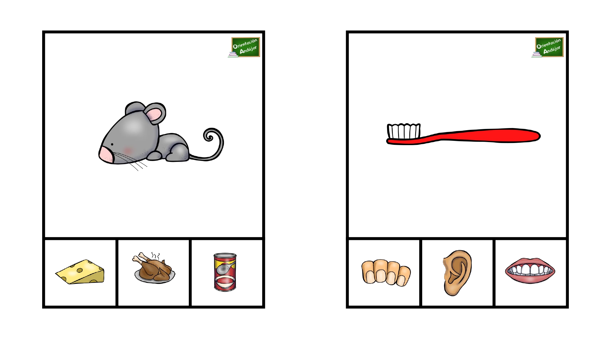 Tarjetas para trabajar las asociaciones lógicas. -Orientacion Andujar