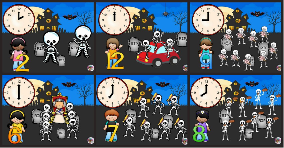 Trabajamos las horas con la canción de los esqueletos especial ...