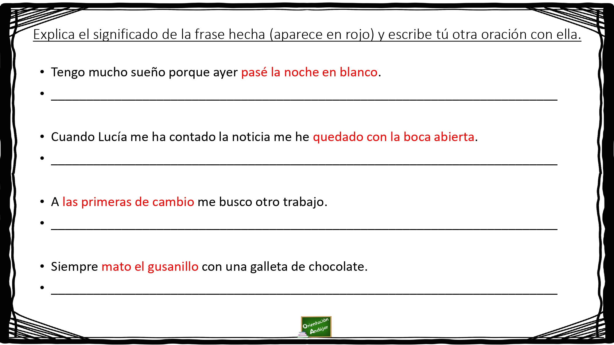 Trabajamos con frases hechas: ¿Sabes su significado? -Orientacion Andujar