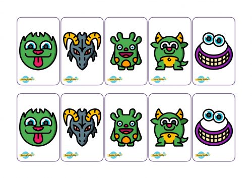 Memory divertido de monstruos para infantil
