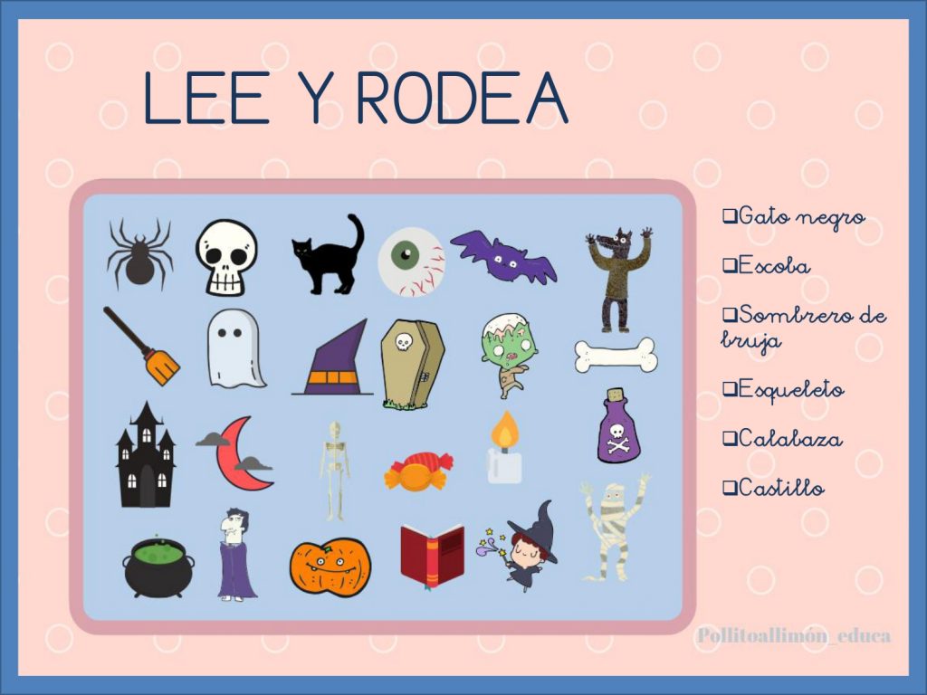 Lee y rodea ingles y español especial halloween atención y comprensión ...
