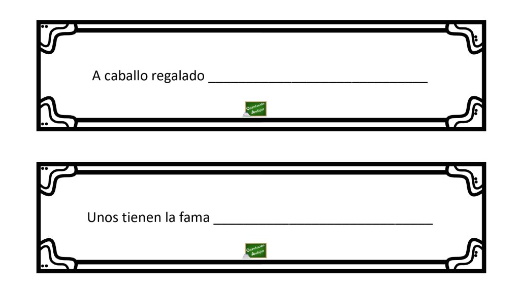 Refranes españoles: Completa el refrán y explica su significado ...