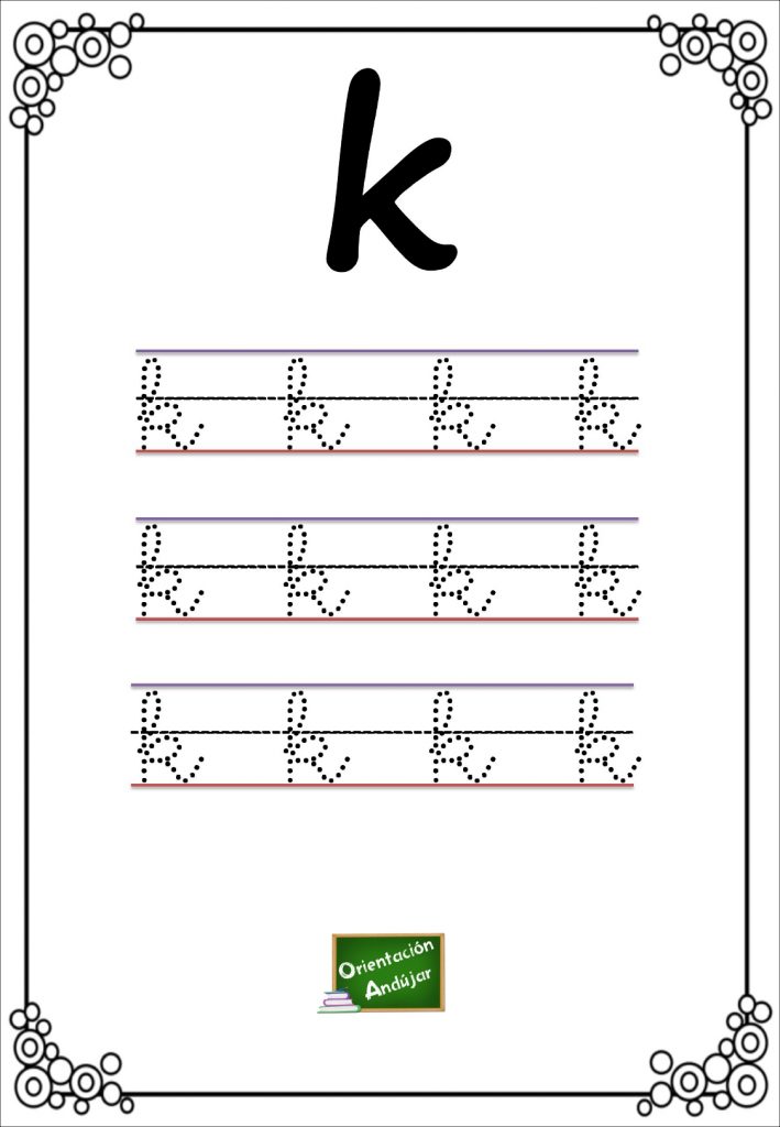 Fichas para repasar el trazo de las letras del abecedario en minúscula ...