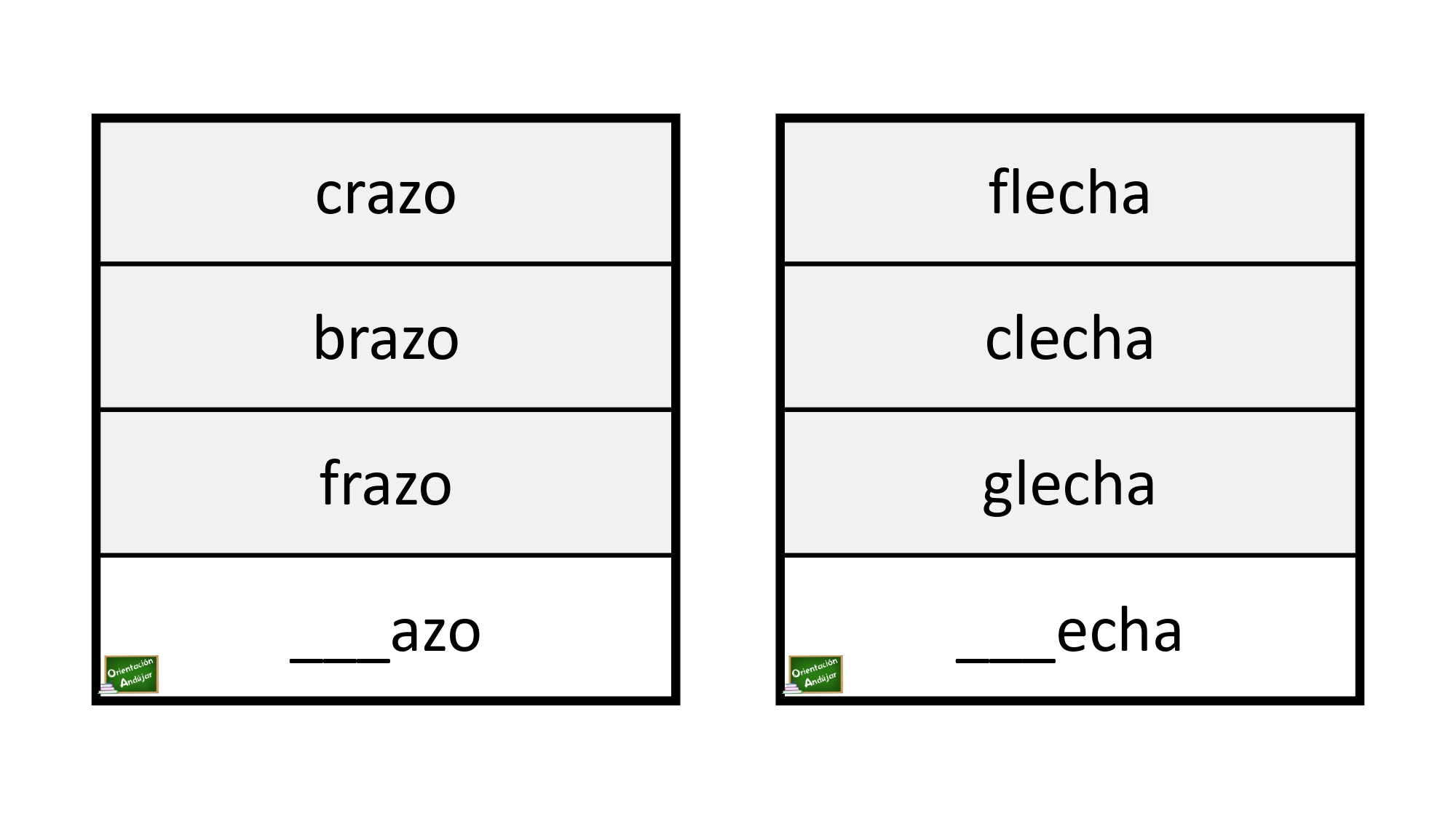 Tarjetas para trabajar las sílabas trabadas. -Orientacion Andujar