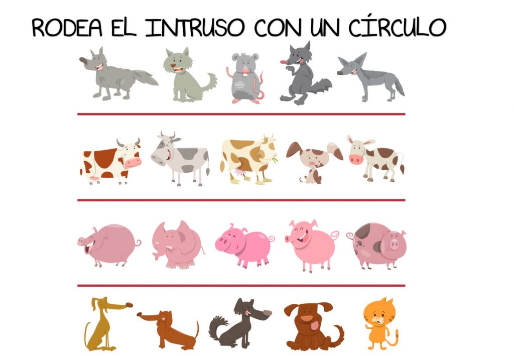 Trabajamos la atención encuentra en intruso en las imágenes ...