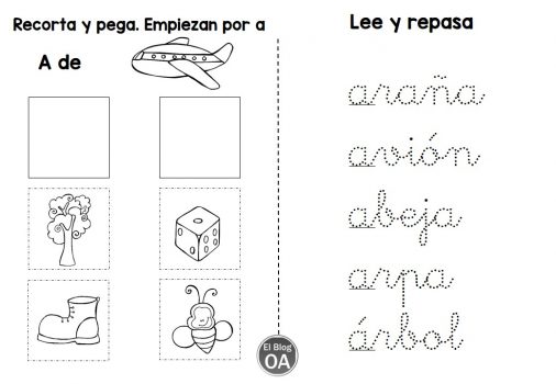 Método Lectoescritura Mi librito interactivo de la letra a -Orientacion ...