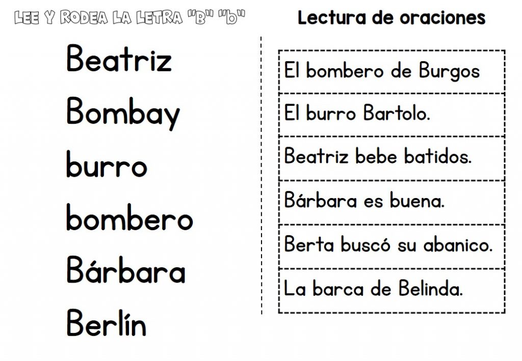 Método Lectoescritura Mi libro interactivo de la letra b -Orientacion ...