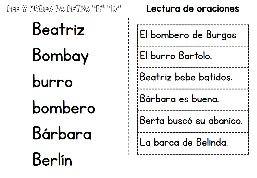 Método Lectoescritura Mi libro interactivo de la letra b -Orientacion ...