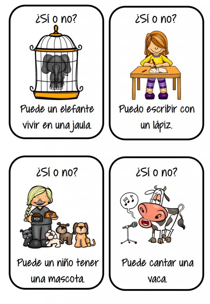 Juego de tarjetas "¿Sí o no?" para trabajar el razonamiento lógico ...