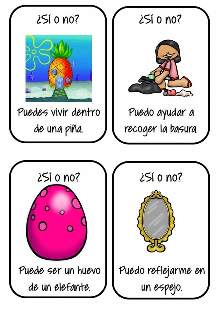 Juego de tarjetas "¿Sí o no?" para trabajar el razonamiento lógico ...