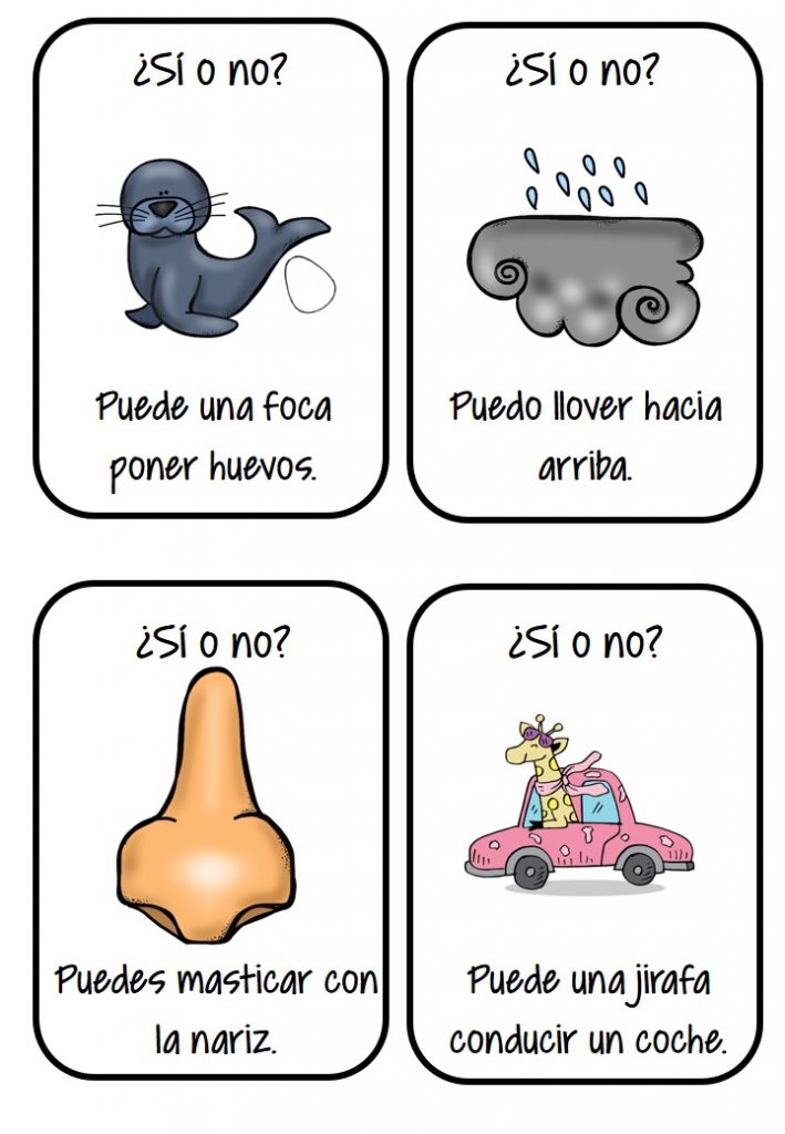 Juego de tarjetas "¿Sí o no?" para trabajar el razonamiento lógico ...