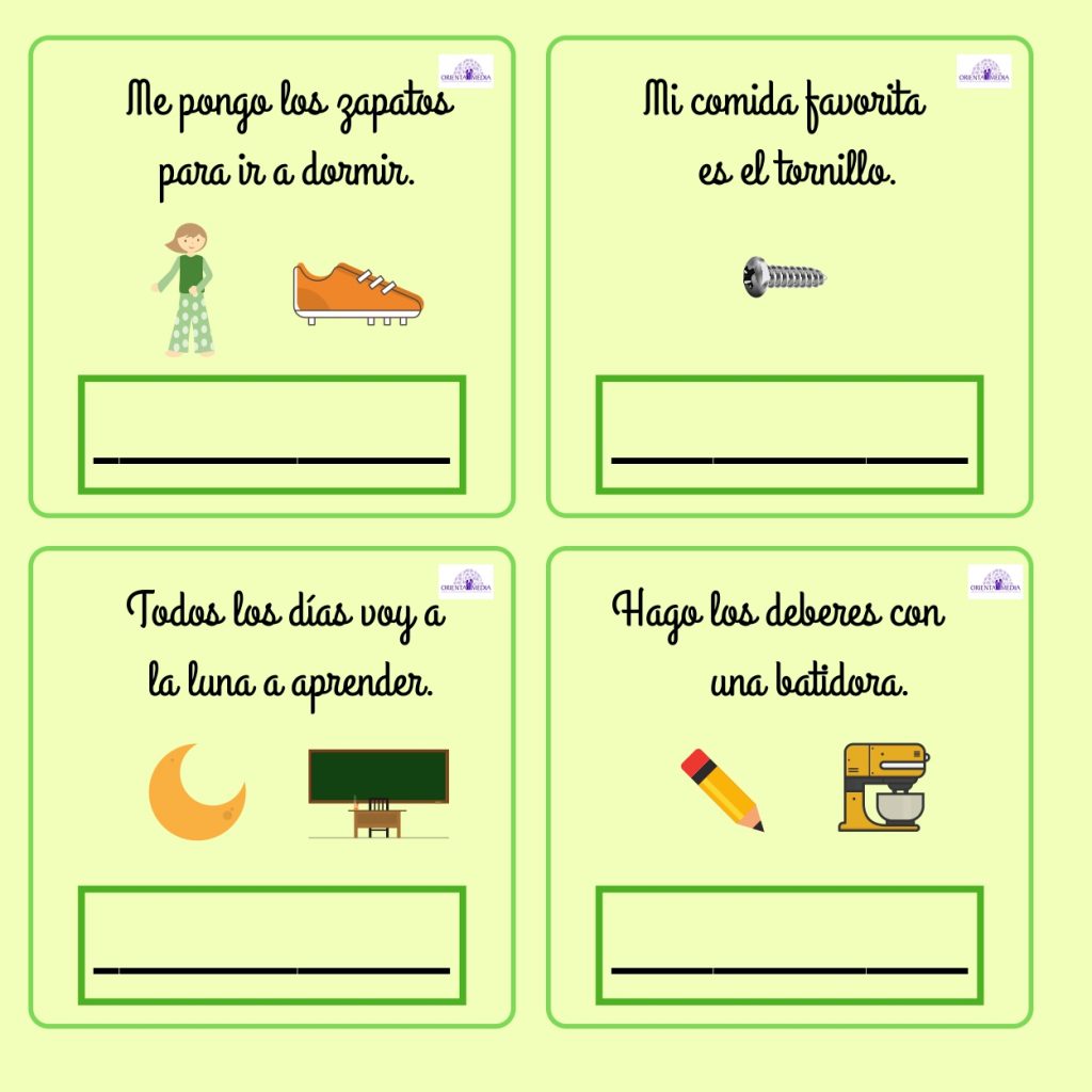 Tarjetas para identificar absurdos con pistas visuales -Orientacion Andujar