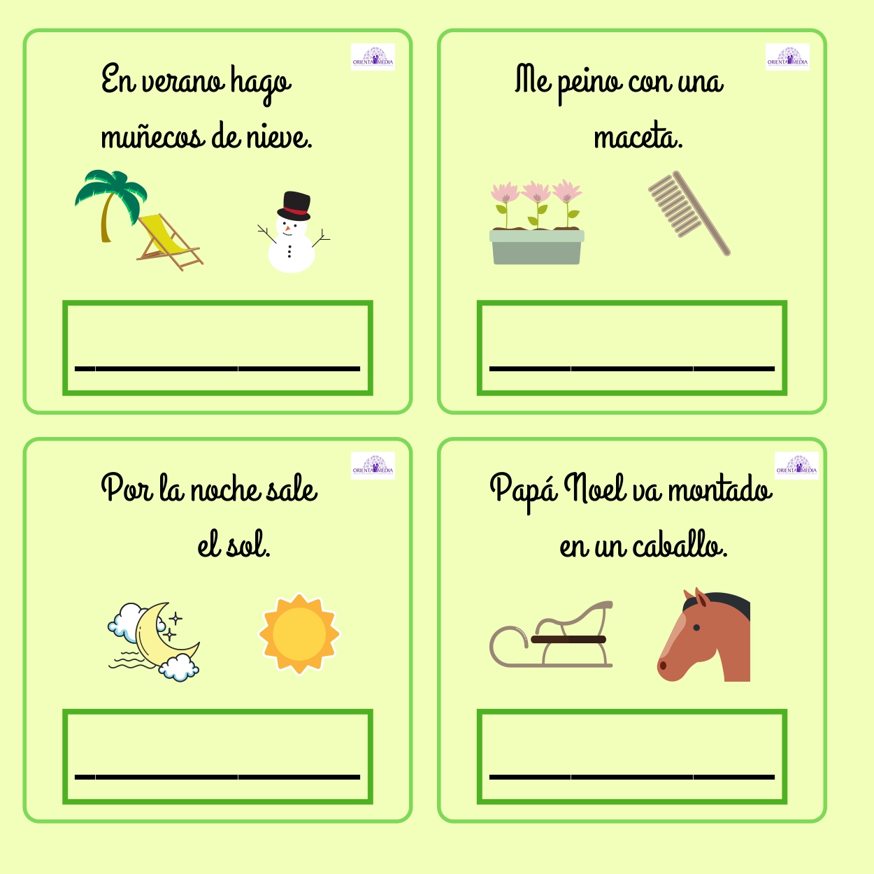 Tarjetas para identificar absurdos con pistas visuales -Orientacion Andujar