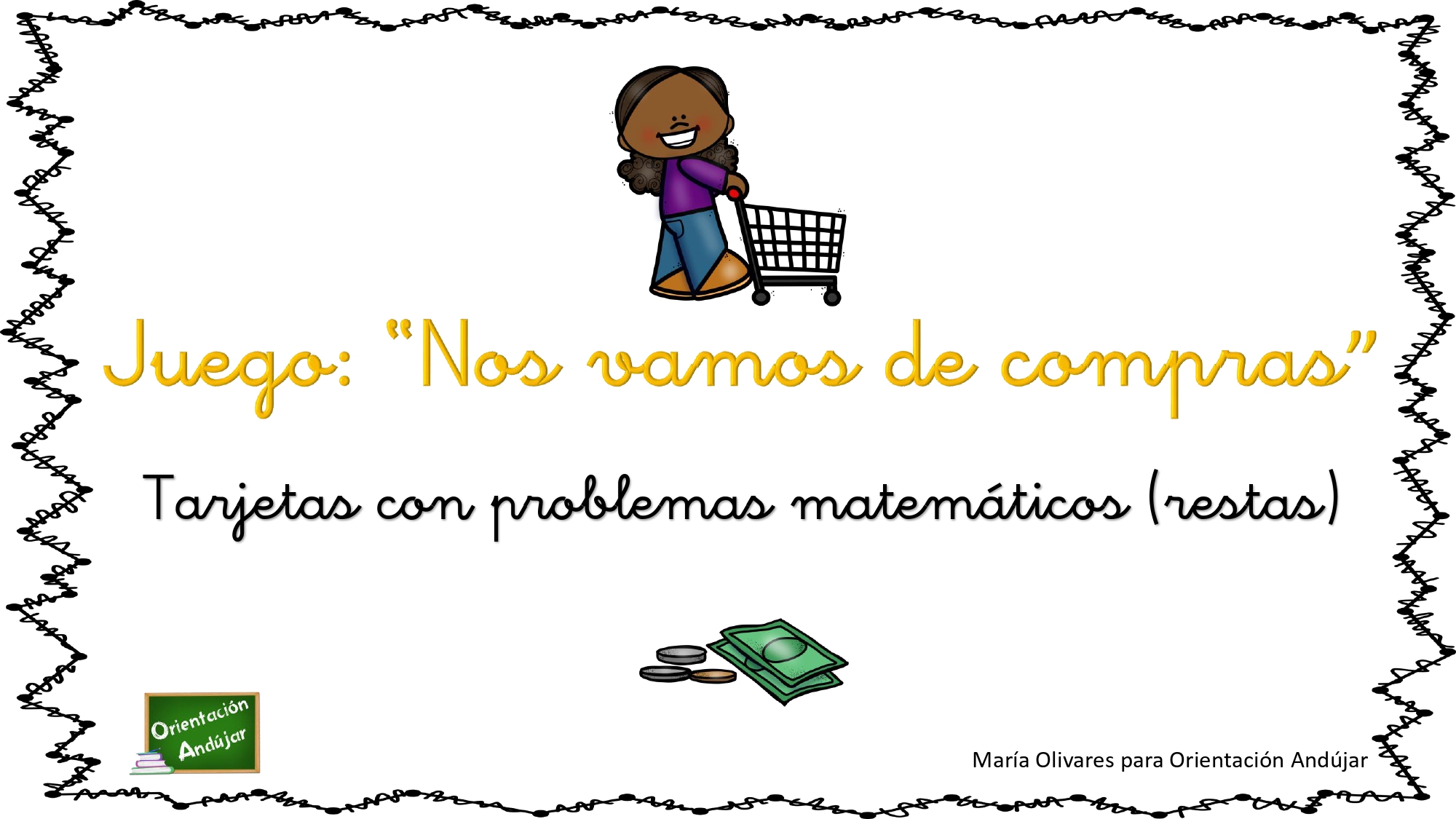 Juego "Nos vamos de compras": Colección de tarjetas con problemas ...