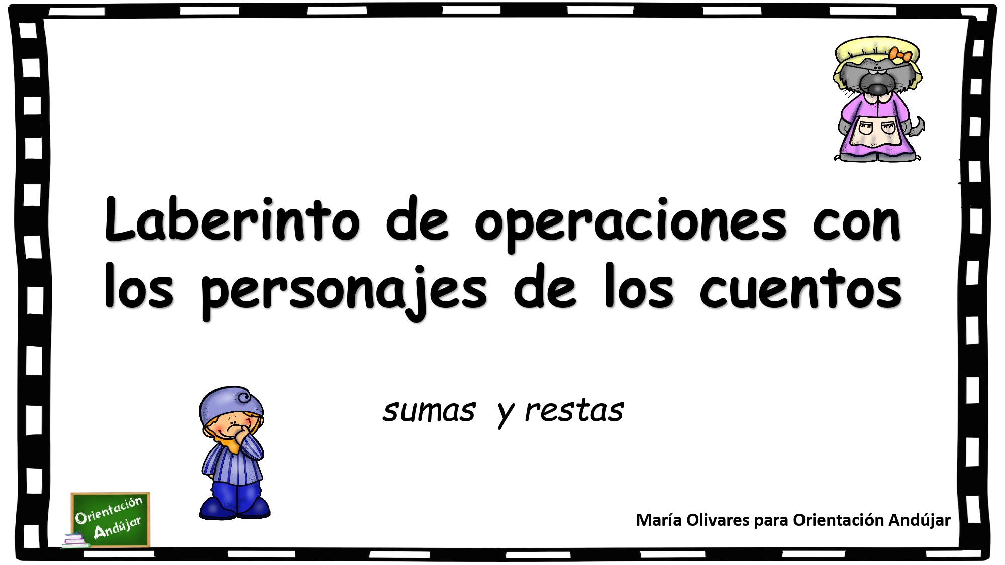 Laberinto de operaciones con personajes de cuentos: Cálculo mental de ...
