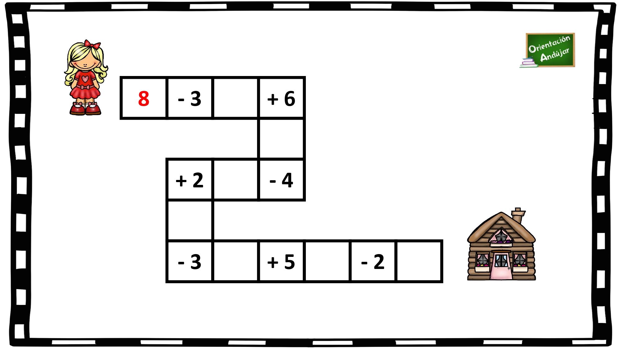 Laberinto de operaciones con personajes de cuentos: Cálculo mental de ...