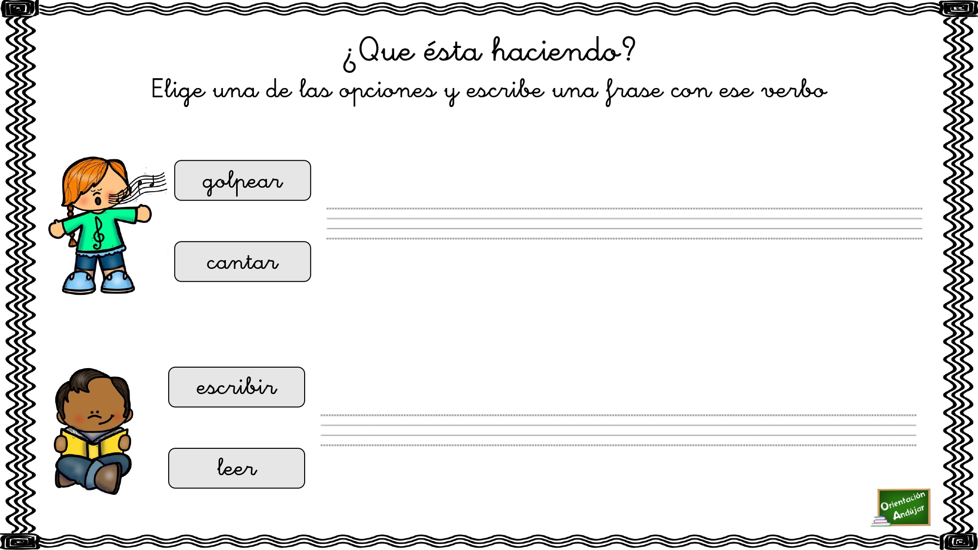 ¿Qué está haciendo?: Lectoescritura con verbos de acción. -Orientacion ...