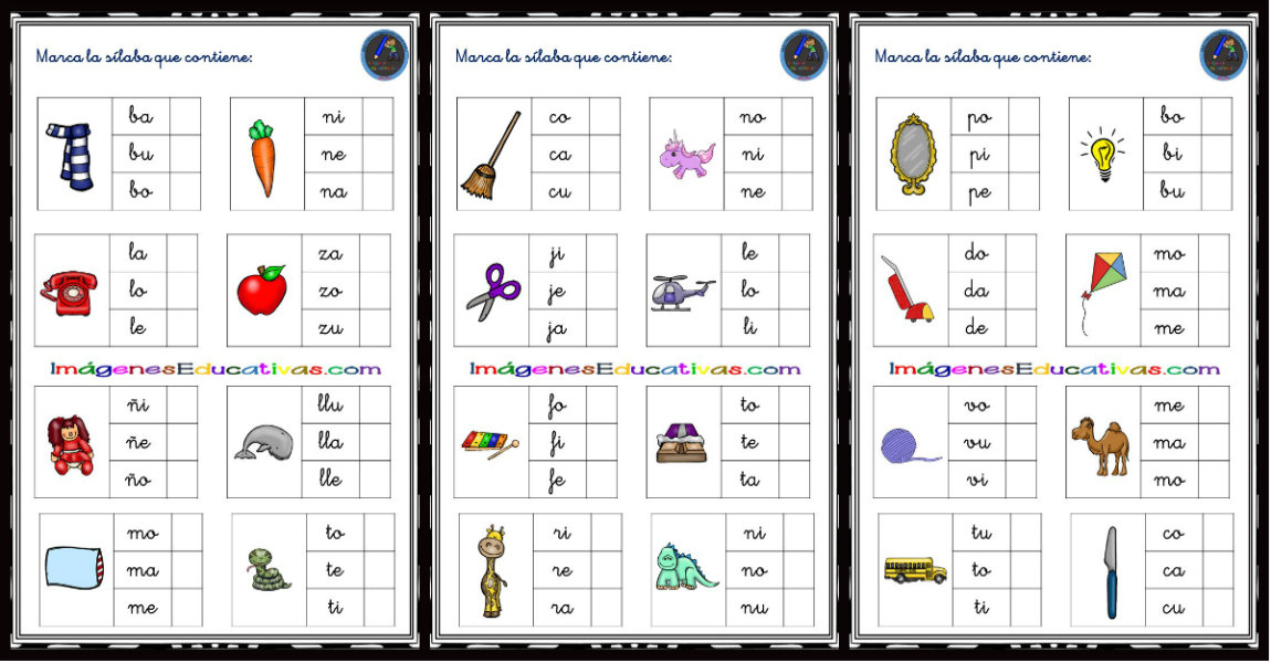 Conciencia fonológica señala la sílaba correcta -Orientacion Andujar