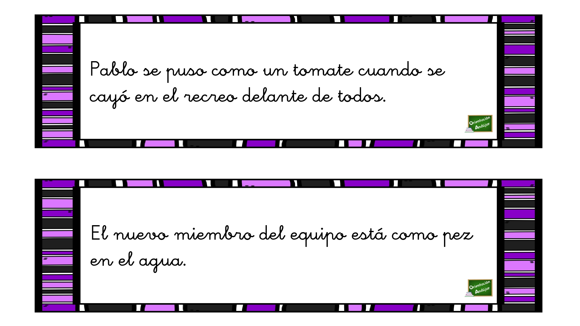 Tarjetas para aprender las metáforas. -Orientacion Andujar