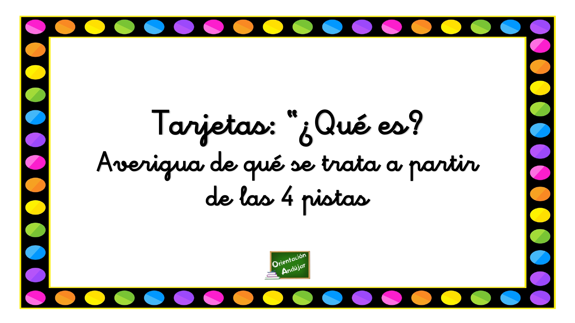 Tarjetas: “¿Qué es? Averigua de qué se trata a partir de las 4 pistas ...