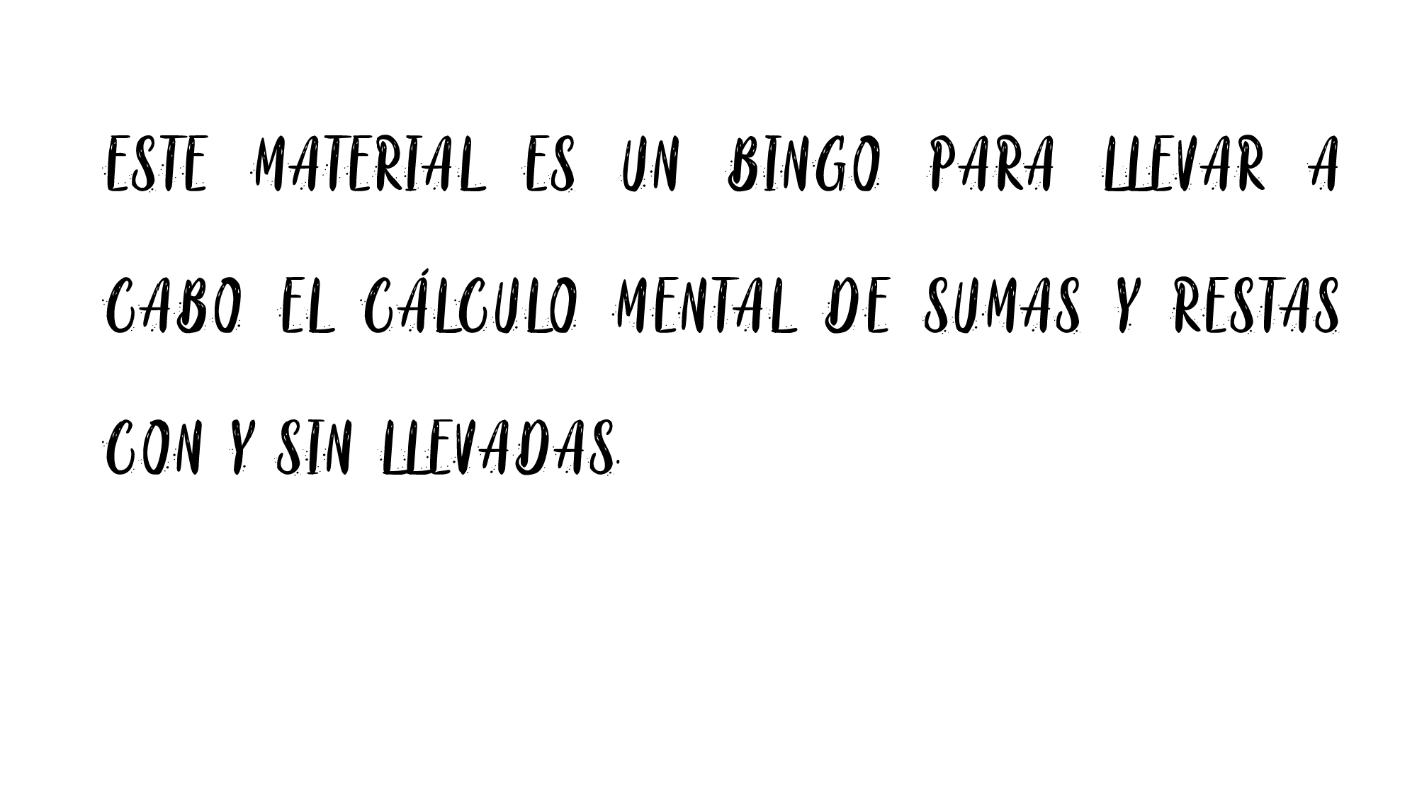 Bingo con y sin llevada sumas y restas hasta el 90 matemáticas ...