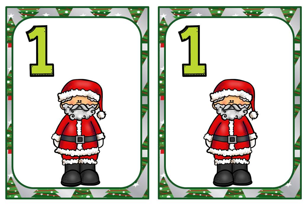 Juego TARJETAS DE NÚMEROS MEMORAMA de Navidad (1) - Orientación Andújar ...