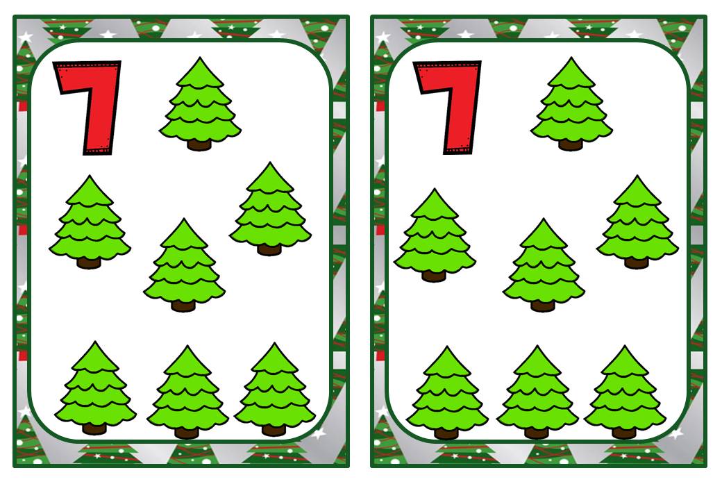 Juego TARJETAS DE NÚMEROS MEMORAMA de Navidad (7) - Orientación Andújar ...